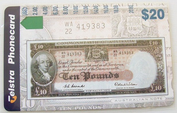 Australian Phonecards Old Australian Banknotes